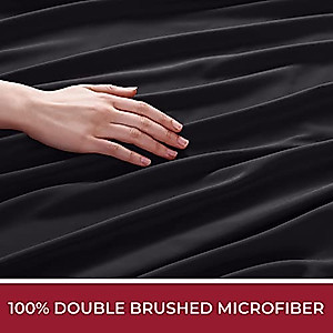 Mellanni Bed Skirt Twin Size - Bed Skirting - 15-Inch Tailored Drop Pleated Dust Ruffle - Hotel Luxury Bedding - Wrinkle, Fade, Stain Resistant - 1 Bedskirt (Twin, Black)