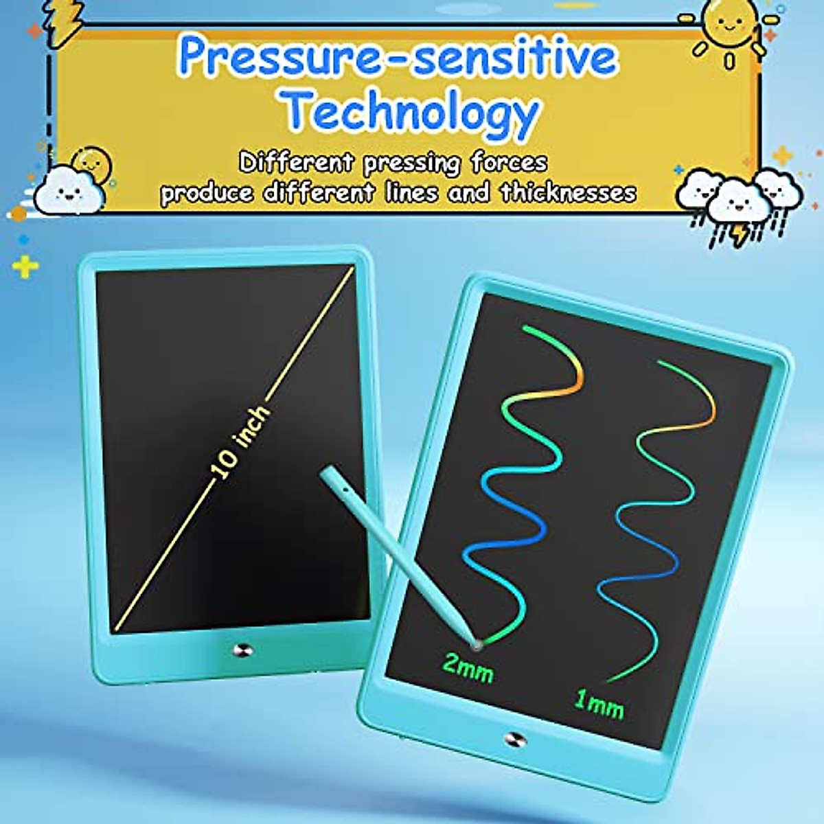 LCD Writing Tablet 10 Inch Colorful Screen Drawing Tablet for Kids Deals, Reusable and Portable Toddler Educational Toys for 3 4 5 6 Years Old Boys and Girls