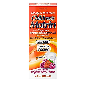 Motrin Children's Oral Suspension Medicine for Kids, 100mg Ibuprofen, Berry Flavored, 4 fl. oz