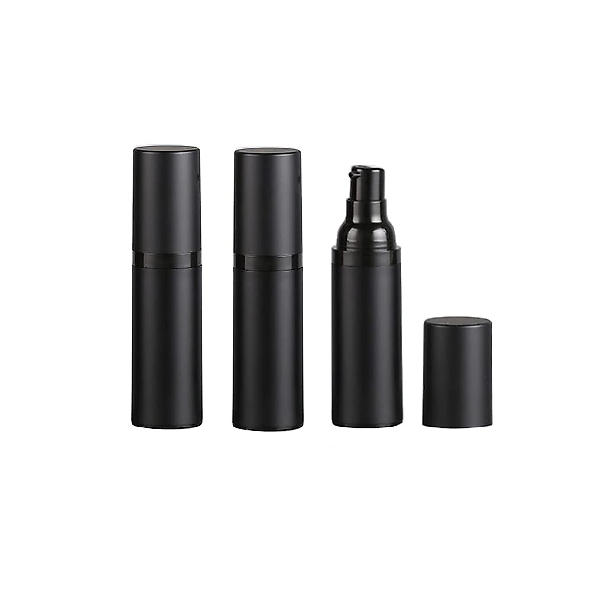 3 Pack Black Airless Pump Bottle Travel Lotion Bottles Cosmetic Cream Bottle Vacuum Pump Bottles Makeup Dispenser Container (30ml/1oz)