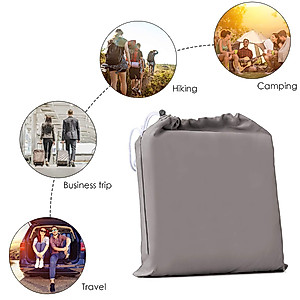 Sleeping Bag Liner Camping Travel Home Bed Sheet Lightweight Breathable Hotel Compact Sacks (Khaki, 63 * 82.7in)