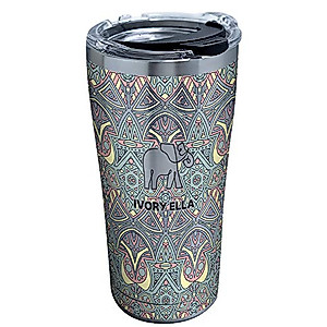 Tervis Triple Walled Ivory Ella Insulated Tumbler Cup Keeps Drinks Cold & Hot, 20oz - Stainless Steel, Mosaic Print