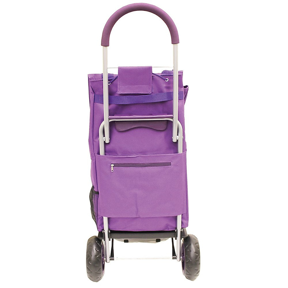 dbest products Trolley Dolly Purple Foldable Shopping cart for Groceries with Wheels and Removable Bag and Rolling Personal Handtruck Standard, 1 unit