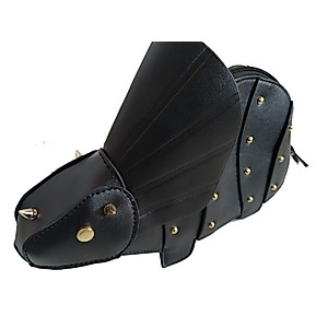 MILATA Dinosaur Shape Crossbody Shoulder Bag Women Pu Leather Rivet Chic Clutch Purse for Girls (black)
