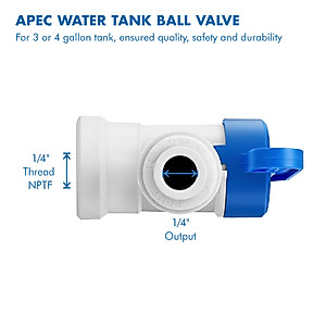 John Guest Polypropylene Tank Ball Valve - PPSV500822WP (1/4" Tube OD x 1/4" Thread NPTF)