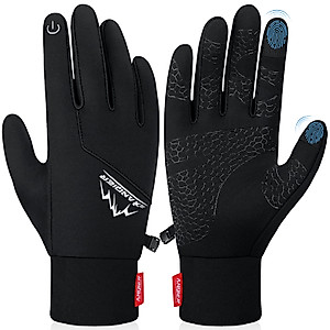 anqier Winter Gloves, Windproof Warm Touchscreen Gloves Men Women for Cycling Running Outdoor Activities