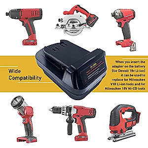 BTRUI for Dewalt 20V to Milwaukee 18v Battery Adapter, DL18ML / DW18ML Battery Adapter, Put for Dewalt 20V Battery Convert to for Milwaukee M18 18V Tool