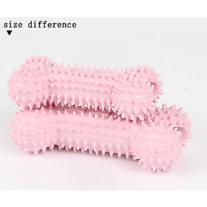 HaLumYi Rubber Bones for Dogs, Flexi Chew Dog Better Bones, Bite Force Dog Toy, Teething Dog Toys for Puppies, Large, A-Pink