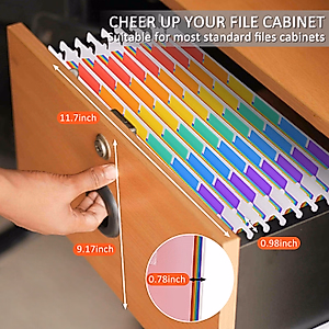 DORA BRIDAL Hanging Folders, Clear 7 Pockets Letter Size Expanding File Cabinet Folders, Hanging File Folders for Folder Frame, Filing Cabinet, File Cabinet, File Cabinet Organizer Box, 1 Pack