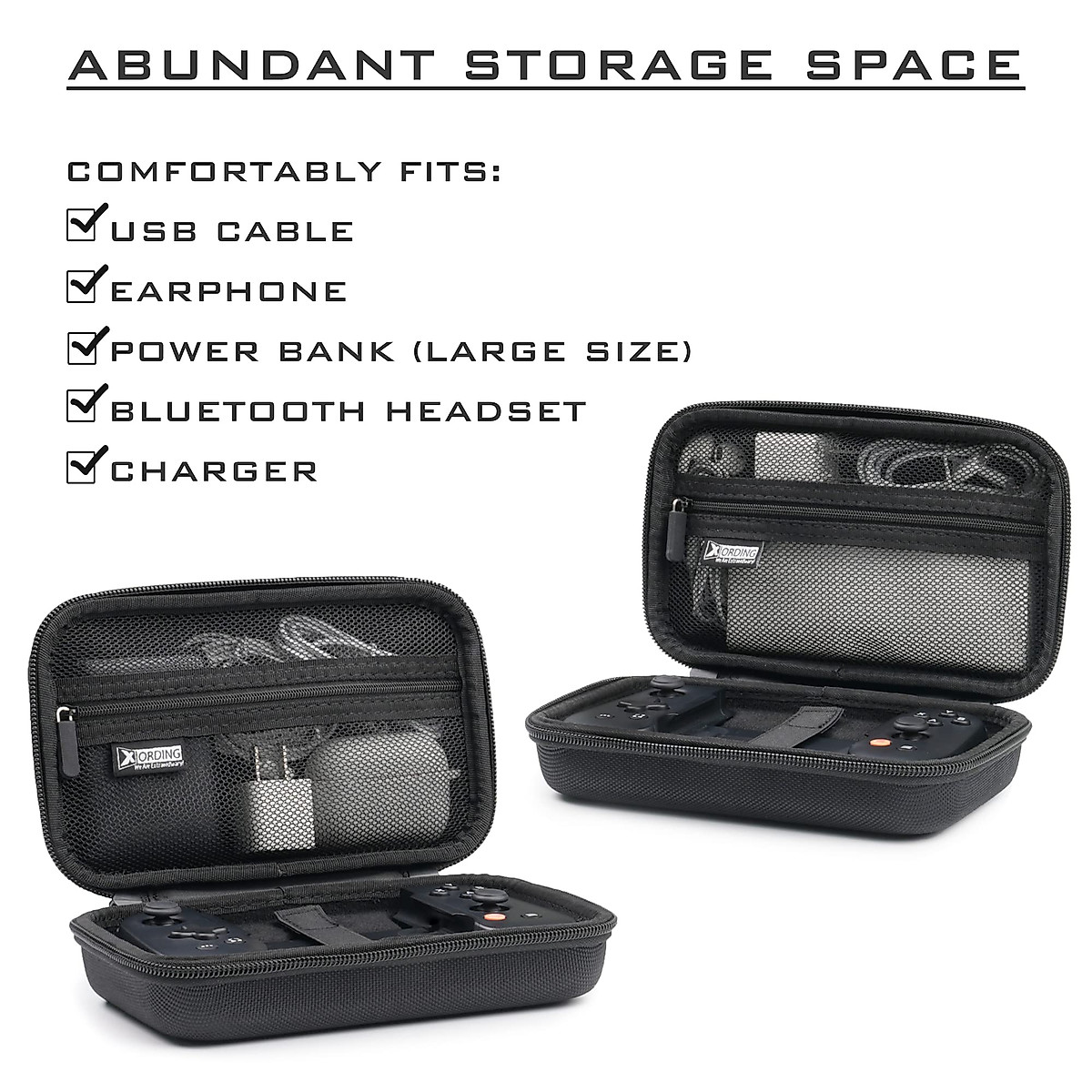 XORDING Case for Backbone One/2nd Gen, Large Nylon Hard Shell Carrying Case with Wristband, Keychain, and Mesh Pocket, Compatible with Backbone One Accessories