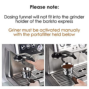 54mm Espresso Dosing Funnel, MATOW Stainless Steel Coffee Dosing Ring Compatible with 54mm Breville Portafilter