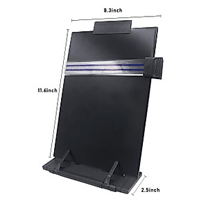 Keenjorika Desktop Document Book Holder with 7 Adjustable Positions, Black Document Holder for Desk, Paper Holder Copy Stand Holder for Speech, Paper Holder Stand for Desk Typing, Angle Adjustable