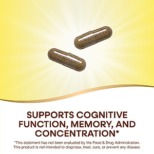 Nature's Way Ginkgo Premium Extract, Supports Memory & Concentration*, 120 mg Ginkgo Biloba Extract per 2-Capsule Serving, with Gotu Kola, Vegan, No Gluten, 60 Capsules (Packaging May Vary)