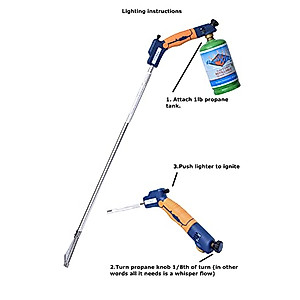 Flame King YSNPQ820S Propane Torch Weed Burner with Integrated Push Button Igniter, Black