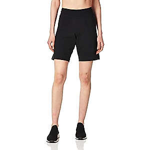Danskin Women's Essential Side Shirred Bermuda Short, Black, Large