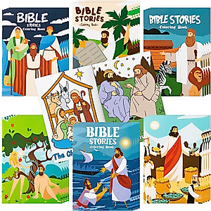 Haooryx Christian Bible Stories Coloring Books 24PCS Mini Booklets Crafts for Kids DIY Art Drawing Book with Jesus Angels Church Fun Holiday Presents Classroom Games Prizes Party Bag Fillers