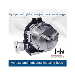 KACOME 6 in. Universal indexing Table Rotary Table 125 3-jaw Chuck milling Machine Indexing Head Vertical and Horizontal indexers