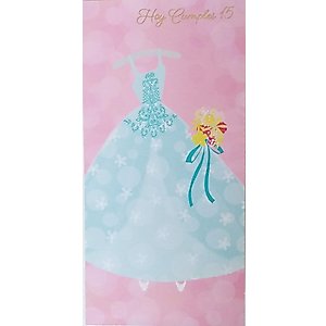 Greeting Card Que El Dia De Tus Quince Anos Perdure En Tu Corazon Y Te Llene Siempre De Alegria - Money Check Quinceañera Happy 15th Birthday in Spanish Espanol
