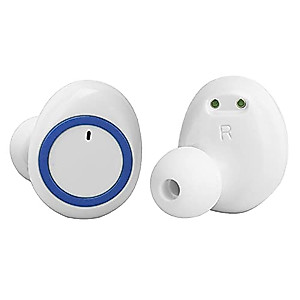 True Wireless Earbuds Bluetooth Headphones,Stereo Bluetooth 5.0 Headset with Wireless Charging Case,Touch Control Design,for Sport Work Travel Home Office(White Blue)