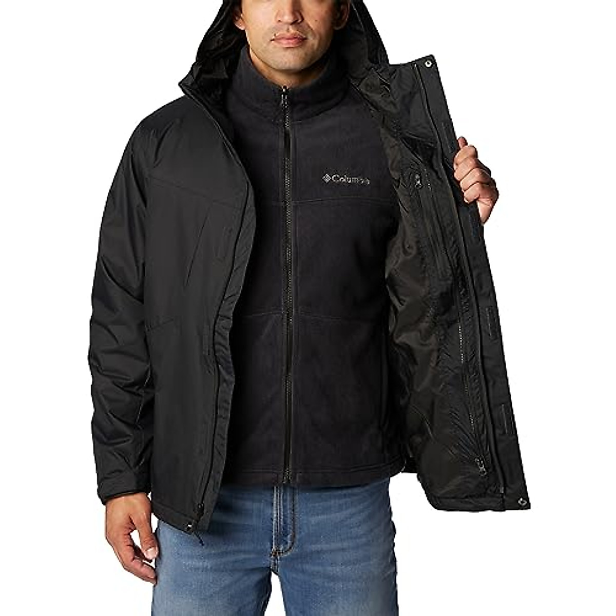 Columbia Men's Tunnel Falls Interchange Jacket, Black, Large