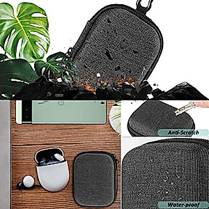 Compatible for Google Pixel Buds Pro 2022 Case, [Portable] [Keychain] [Storage Bag] Hard Case for Google Pixel Buds Pro/Pixel Buds A-Series/Pixel Buds 2 Case (Black)
