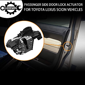 Door Lock Actuator Motor Front Right Passenger Side | for Toyota 4Runner Camry Tundra Sequoia, Lexus ES350 GS350 LS460 RX450h, Scion tC xB xD | Replaces# 69030-06200, 69030-0C050, 69030-42230, 931-403