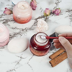 6 Pieces Silicone Spatula Set Mini Thin Jar Scraper Small Rubber Spatula for Makeup Beauty Products Tiny Spatulas Lotion Stirrer Kitchen Bottles Cosmetic Bottles (Red + Black)