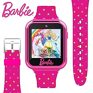 Barbie Kids Smart Watch - Interactive Touchscreen with Games, Selfie Camera, Step Tracker, Alarm, and Stylish Printed Silicone Strap - Fits Wrists 5.5" to 8.5"