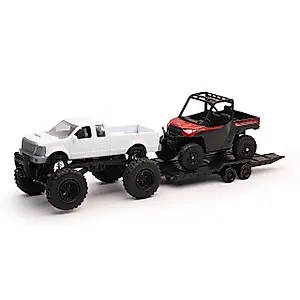 New Ray Toys Black/Gold/White Die-Cast Replica Pickup with Polaris Mini Ranger RZR XP-1000 50076