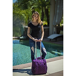 Rockland Melrose Upright Wheeled Underseater Carry-On Luggage, Purple, 15-Inch
