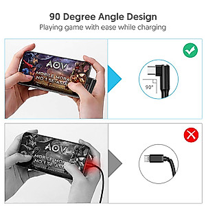 EWUONU Micro USB 90 Degree Cable [2 Pack 10FT] for Fire 7 HD8, Samsung Tablets, Galaxy S7 S6 Edge J8 J7, Xbox One, PS4 Controllers, Camera and More – Right Angled Micro USB Charging Cable