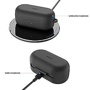 TOZO T12 2022 Wireless Earbuds Bluetooth 5.3 Headphones Black & TOZO T12 Protective Silicone Case Shockproof Soft Skin Cover Black