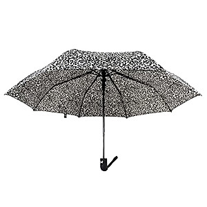 Nollia Windproof Automatic Travel Umbrella, Compact Portable with Reinforced Ribs for Sun & Rain-Automatic Snow Leopard