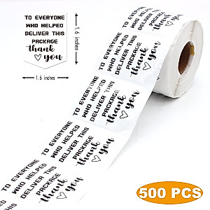 1.5 Inch to Everyone Who Helped Deliver This Package Thank You Sticker,Mail Carrier Sticker,Happy Mail for The Postman,Thank You Sticker,Packaging Sticker,Mail Envelopes Packaging Stickers, 500 PCS