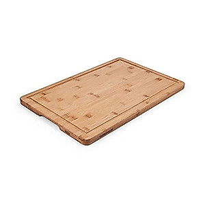 Farberware Bamboo Cutting Board With Juice Groove and Handles, 12x18-Inch, Natural
