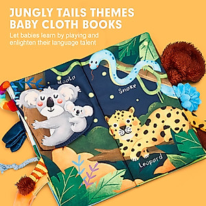 Baby Books Tummy Time Toys, Baby Toys 0-6 Months Touch Feel Soft Cloth Crinkle Books for Babies, Stroller Baby Toys 0-6 Months, Montessori Toys for Babies 0-6 Months Baby Gifts for Newborn Girl, Boys