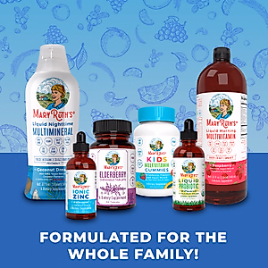 MaryRuth Organics Nutritional Supplement | Liposomal Liquid Zinc Supplement with Vitamin E | Overall Health and Skin Care | Blueberry | Vegan, Non-GMO, Gluten Free, No Sugar Added | 15.22 Fl Oz