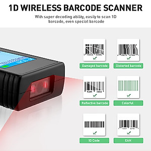 Wireless Barcode Scanner, Onewscan 2 in 1Mini Portable 1D CCD Inventory Bar Code Reader 2.4G Wireless & Wired Connection for Convenience Store, Supermarket, Warehouse, Library Inventory