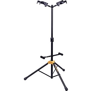 Hercules Stands GS422B PLUS Dual Guitar Stand with Auto Grip System and Foldable Yoke,Black