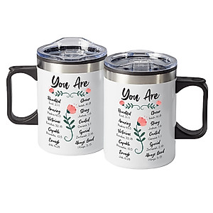 Bible Verse Mug & Gift Box, Christian Gifts for Women Faith - Inspirational Gifts for Women, Religious Gifts for Women & Spiritual Gifts For Women, Coffee Tumbler For Women & Men Catholic Gifts (14oz)