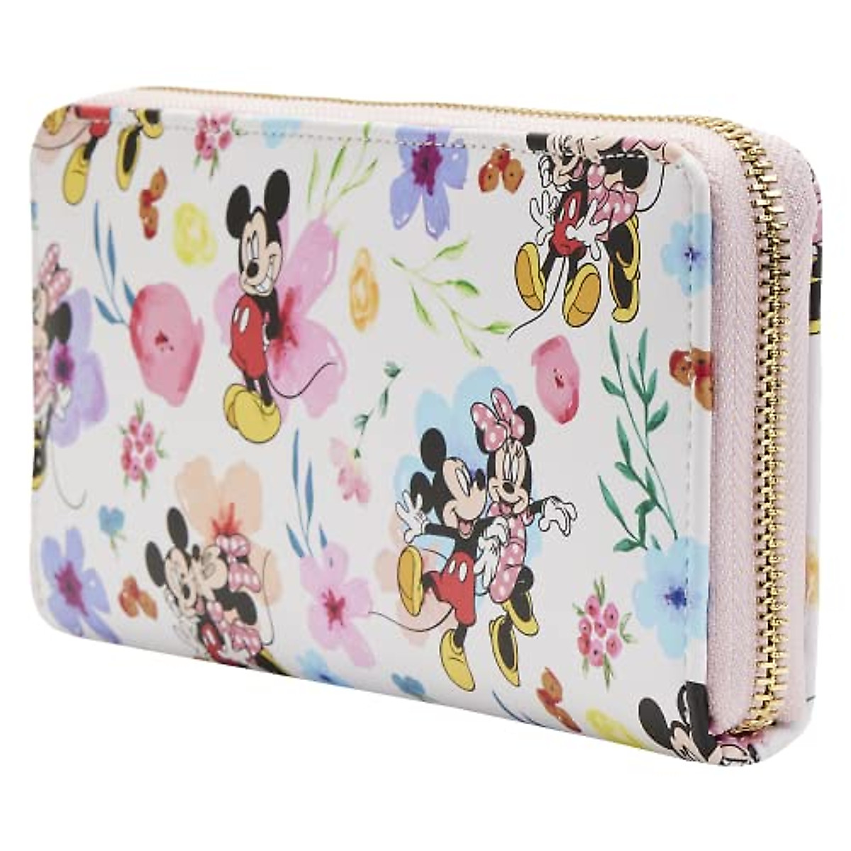 Loungefly Disney Mickey Minnie Mouse Wallet Zip Clutch AOP Floral