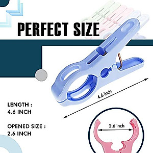 Beach Chair Towel Clips Holders - Beach Accessories for Vacation Must Haves Cruise Essentials for Carnival Ship, Set of 12