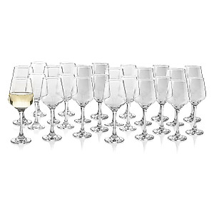 BULK 24 Premium Wine Glasses 14 Ounce - Clear Classic Wine Glass with Stem - Great For White And Red Wine - Elegant Gift For Housewarming Party