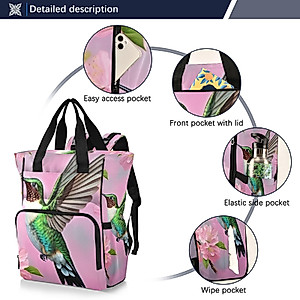 xigua Bird Hummingbird Diaper Bag Backpack Multi Function Baby Changing Bags Waterproof Large Capacity Travel Back Pack for Mom Dad