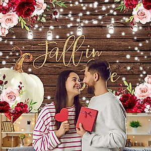 Avezano Bridal Shower Backdrop Rustic Fall Bridal Shower Decorations Fall in Love Backdrop Engagement Wedding Party Decor Wedding Backdrops for Reception 7x5ft