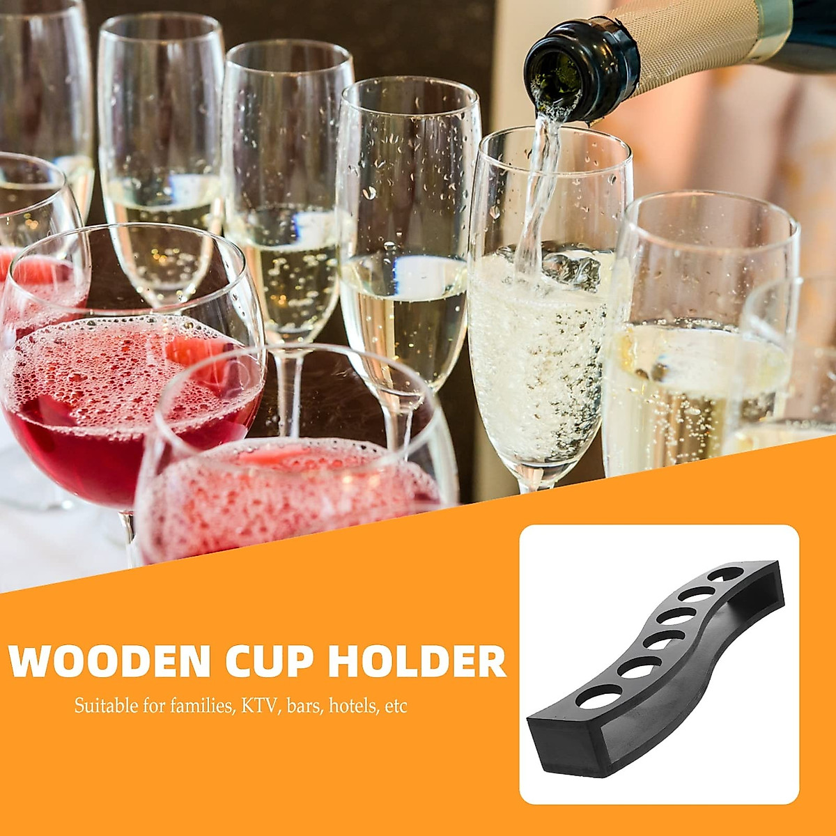 Cup Holder Cocktail Shot Glass Shot Glasses Holder Shot Glass Stand Shot Serving Tray Glass Tray Wood Layered Base Tray Cocktail Glass Holder Table Tray Bar Monitor Wooden