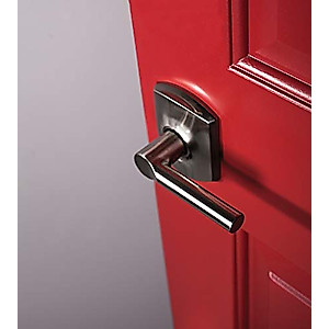 SCHLAGE F51A BRW 622 GRW Broadway Lever with Greenwich Trim Keyed Entry Lock, Matte Black