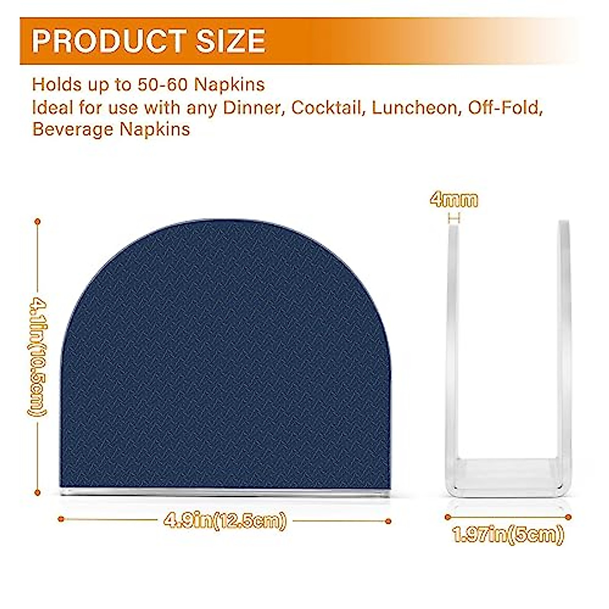 Kigai Napkin Holder for Table Blue Pattern Clear Paper Towel Napkin Holders Standing Napkin Dispenser for Kitchen, Bathroom, Dining Table, Countertop