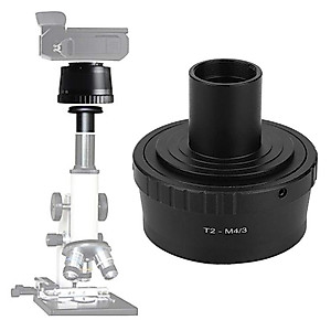 Dilwe Microscope Eyepiece Adapter, 23.2mm T-Mount Microscope Eyepiece, Metal Adapter Ring for M4/3 Mount Mirrorless Camera, Aluminum Alloy Adapters and Converters