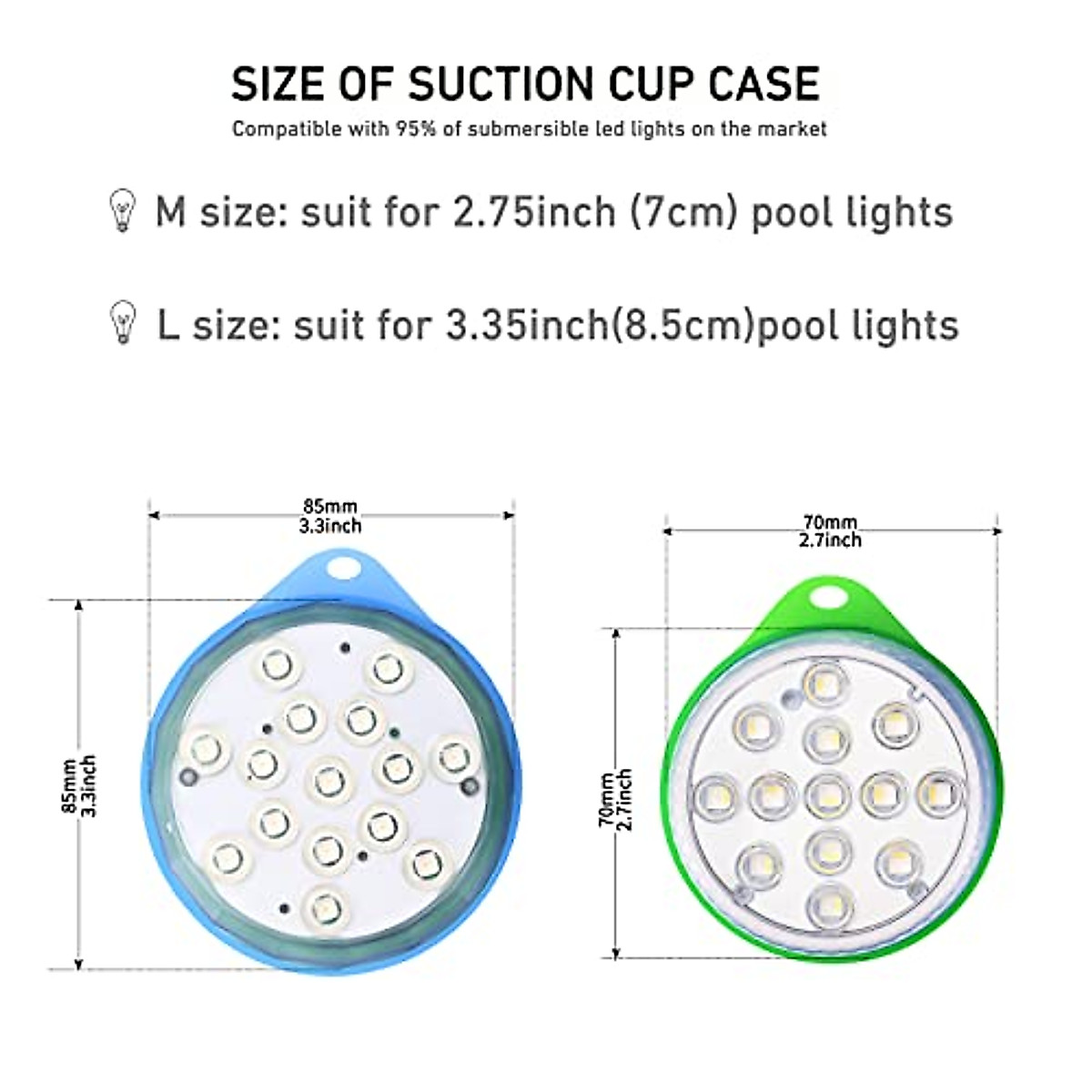 KIMWEI Never Lost Squid Suction Cup for Submersible Led Lights, Bathtub Light and Pool Lights with 17pcs Suctions (2Pack)